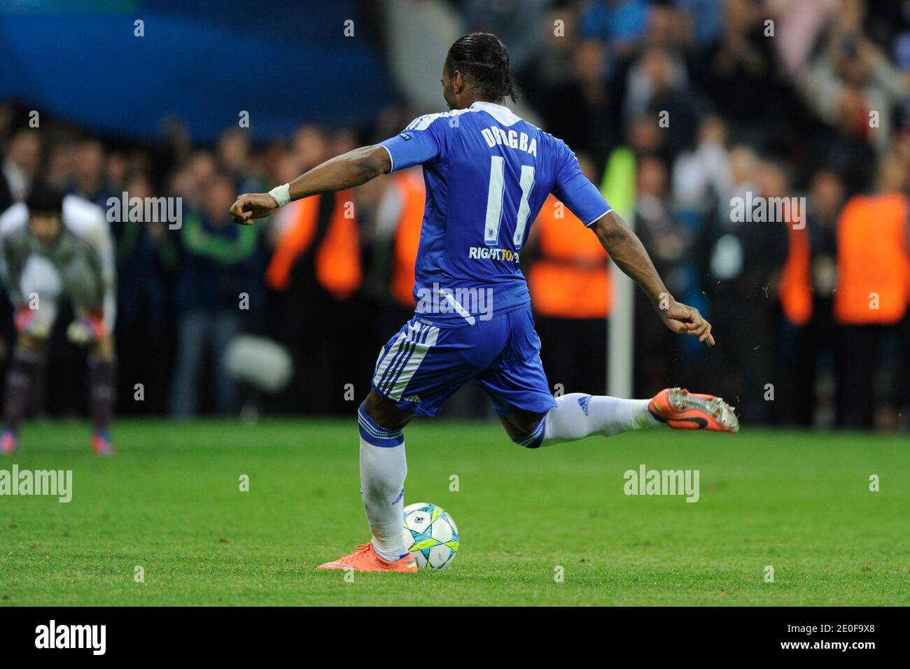 Chelsea's Didier Drogba scores the decisive penalty during the UEFA ...