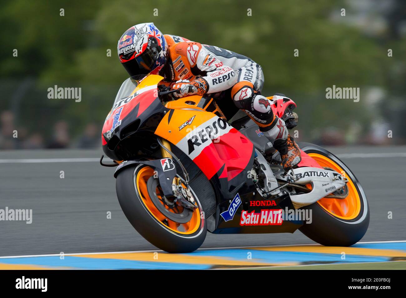 Australia's MotoGP rider Casey Stoner from Honda HRC during the Tests ...