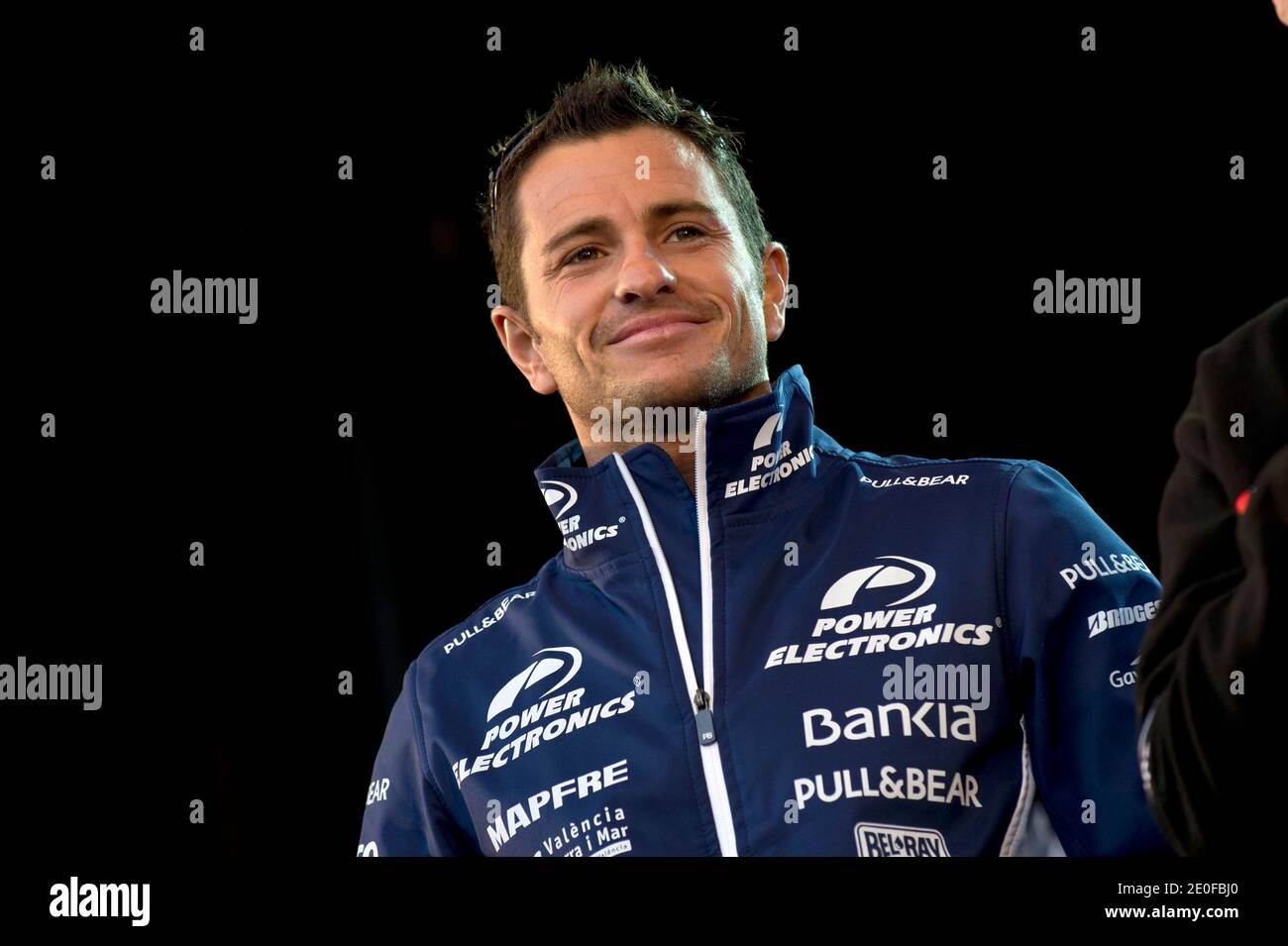 France's MotoGP rider Randy De Puniet during the Tests of France Grand ...