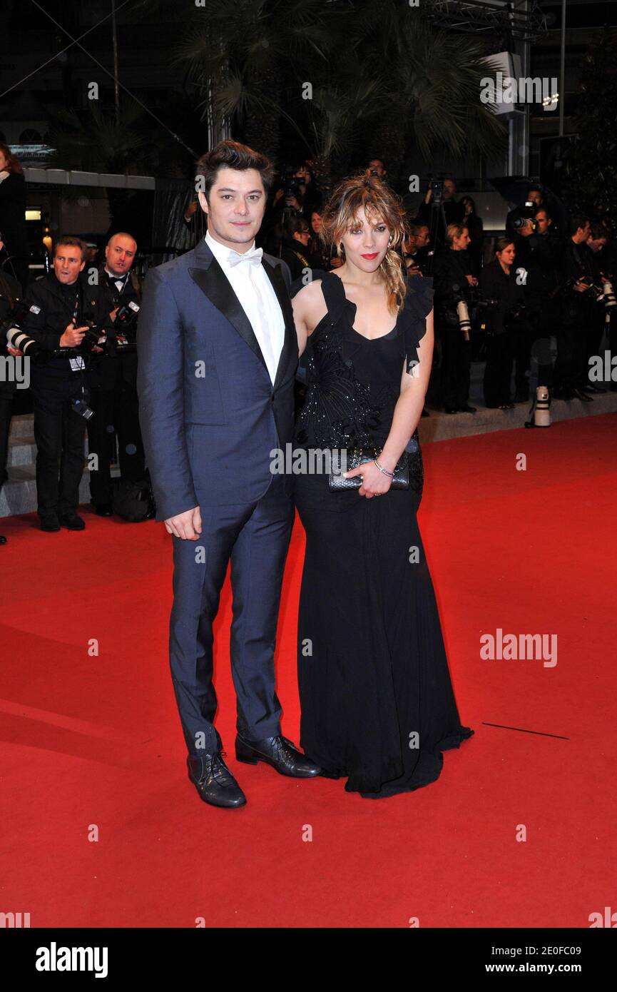 Aurelien Wilk and Alysson Paradis posing before the premiere of 'Jagten ...
