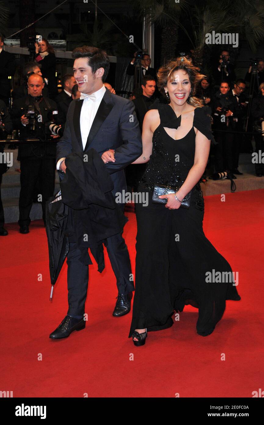 Aurelien Wilk and Alysson Paradis posing before the premiere of 'Jagten ...