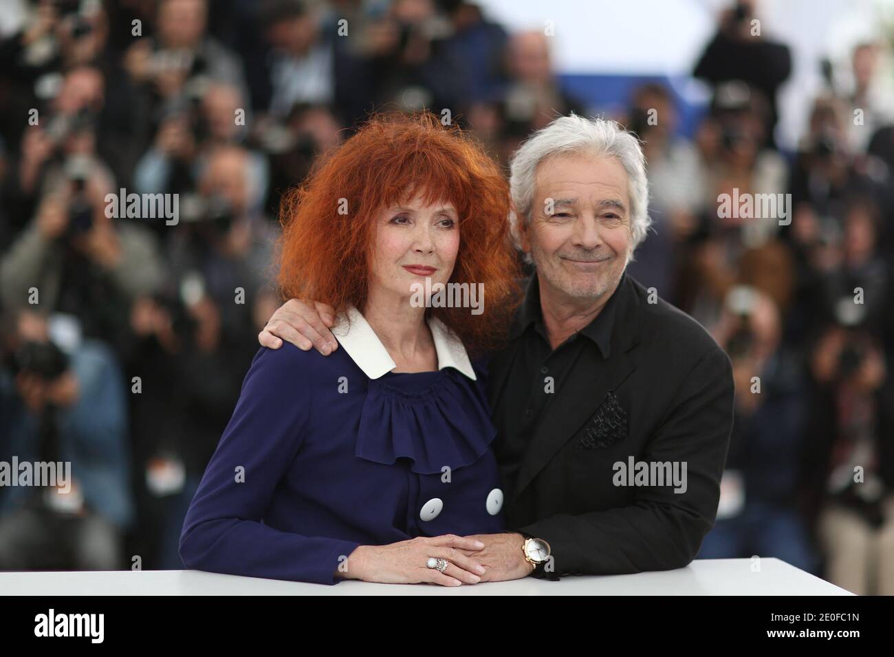Sabine Azema and Pierre Arditi posing at a photocall for the film Vous ...