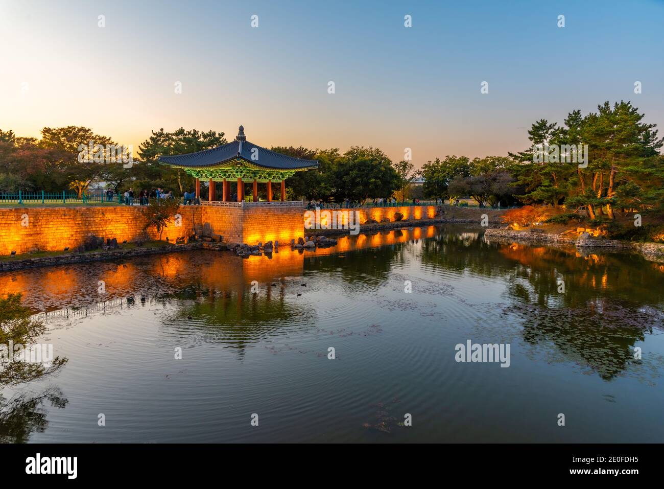 Night view of Anapji pond in Gyeongju, Republic of Korea Stock Photo ...
