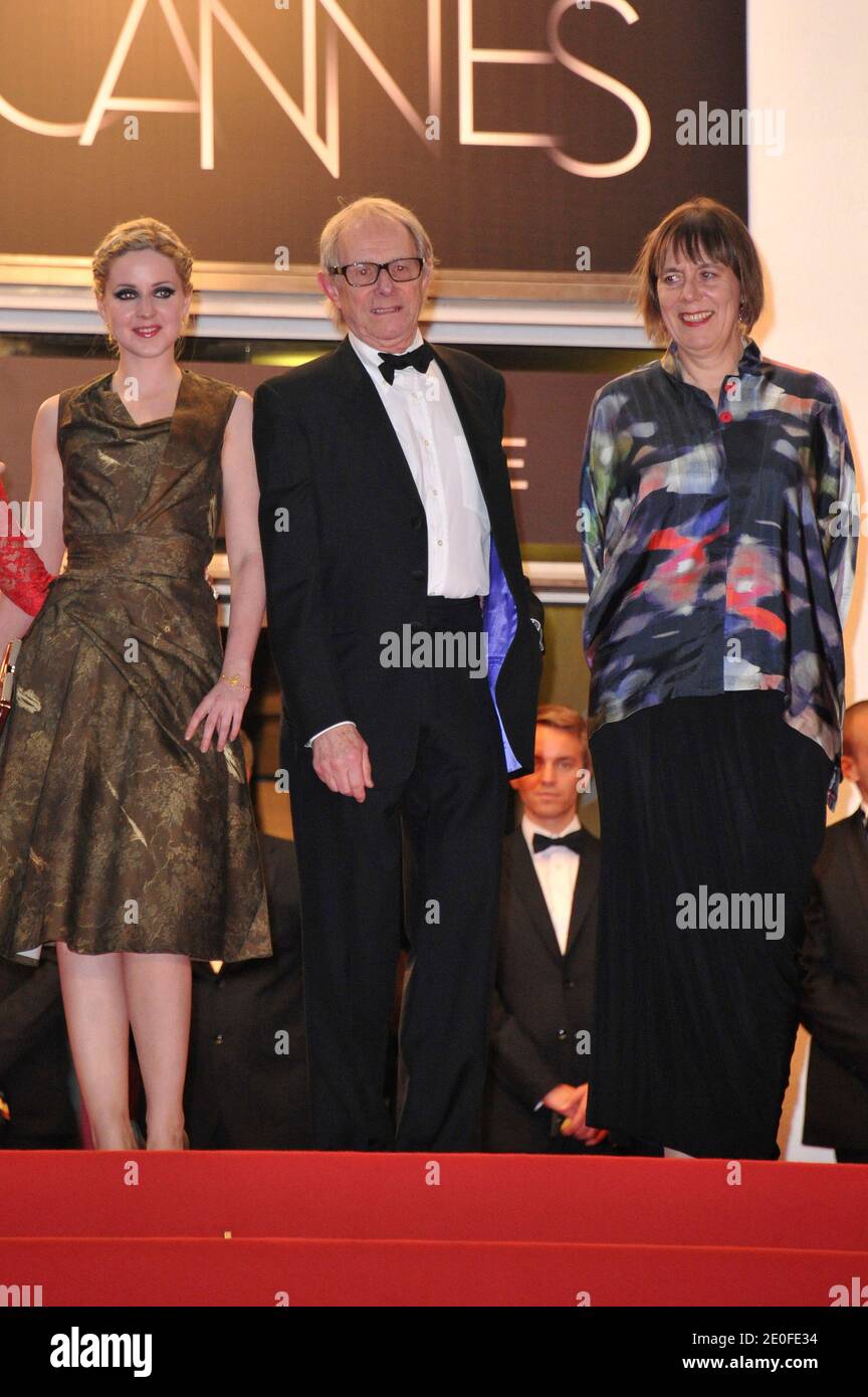 Siobhan Reilly, Ken Loach and Jasmin Riggins arriving at The Angels ...