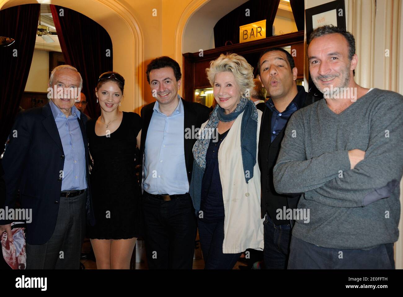 (L-R) Pierre Douglas, Gerald Dahan and his girlfriend Elodie, Danielle ...