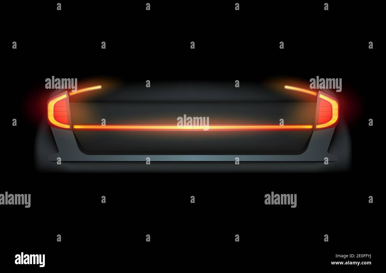 Realistic automotive auto car led glowing intellectual laser matrix ...