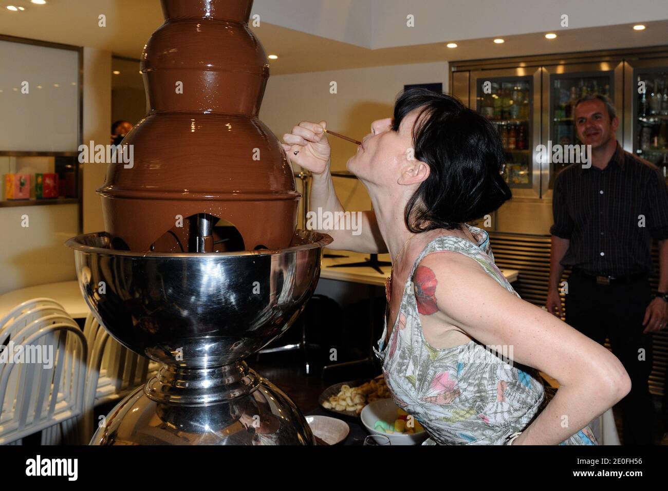 attending the Mikado King Choco party held at Colette store, in Paris ...