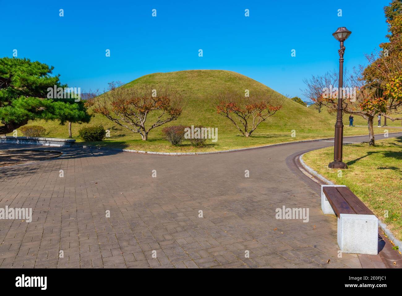 Tumuli park containing several royal tombs at Gyeongju, Republic of ...