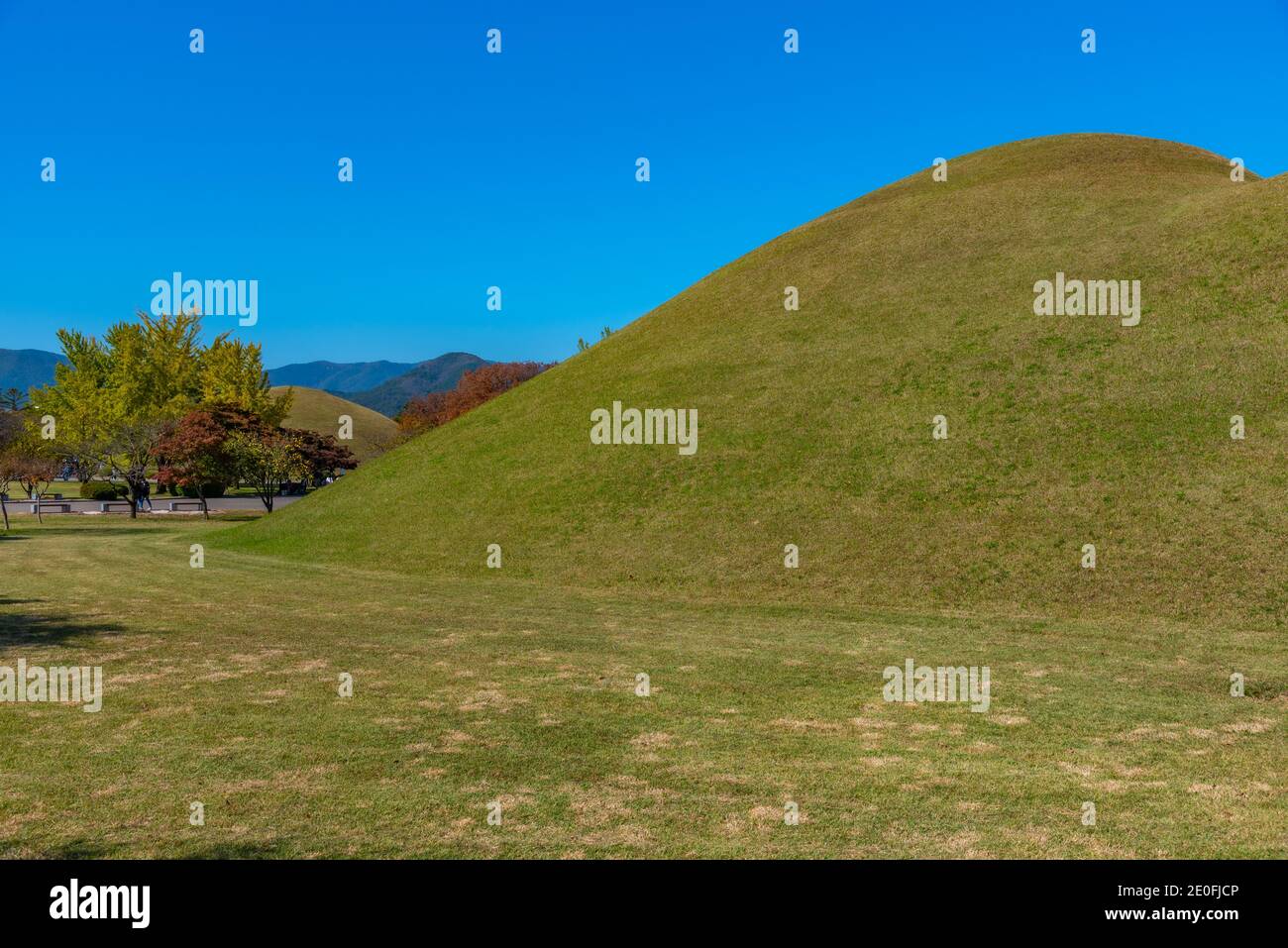 Tumuli park containing several royal tombs at Gyeongju, Republic of ...