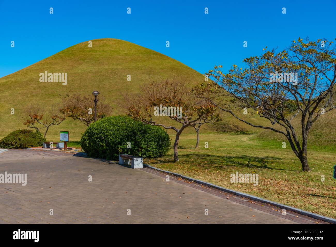 Tumuli park containing several royal tombs at Gyeongju, Republic of ...