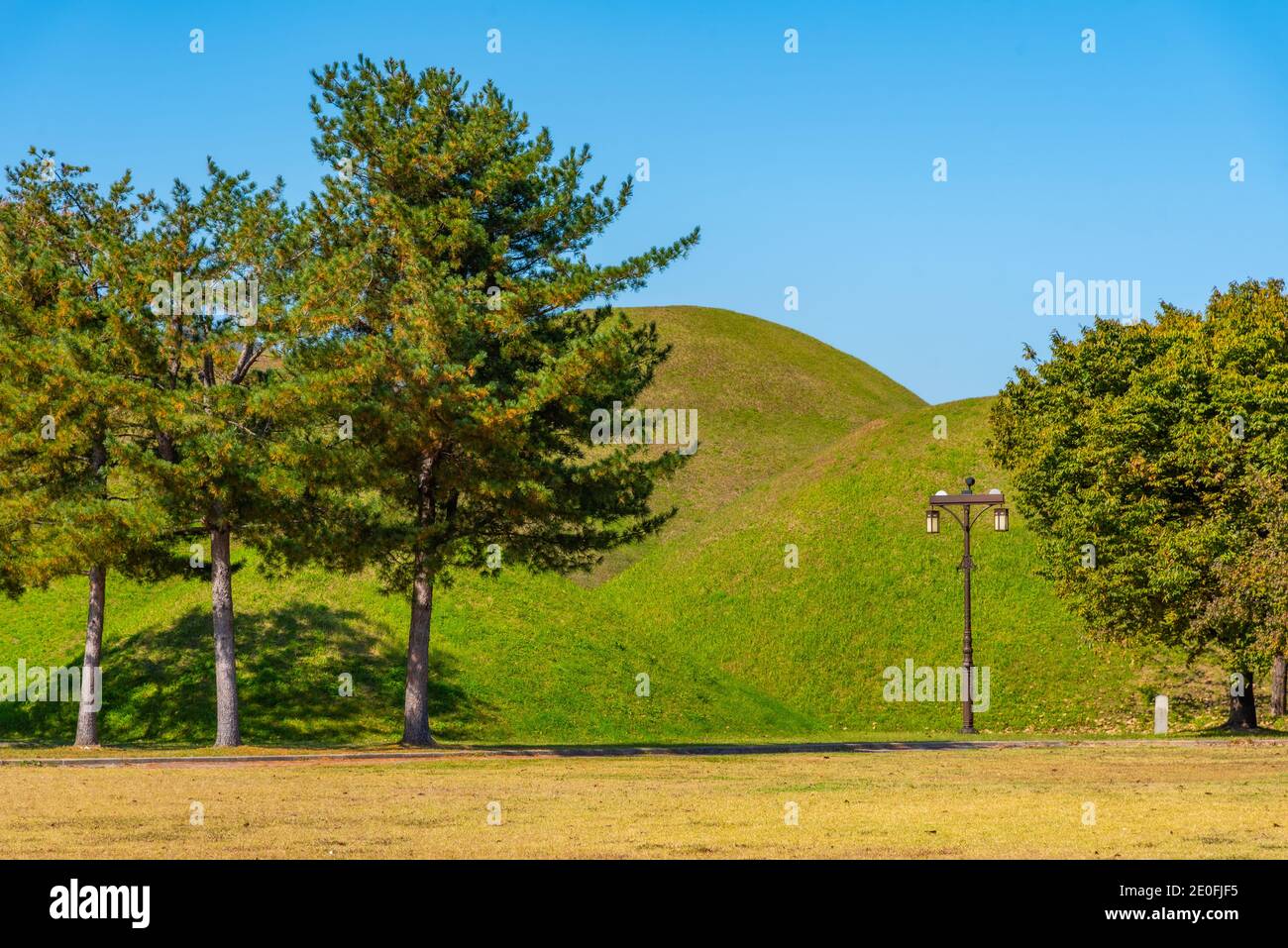 Tumuli park containing several royal tombs at Gyeongju, Republic of ...