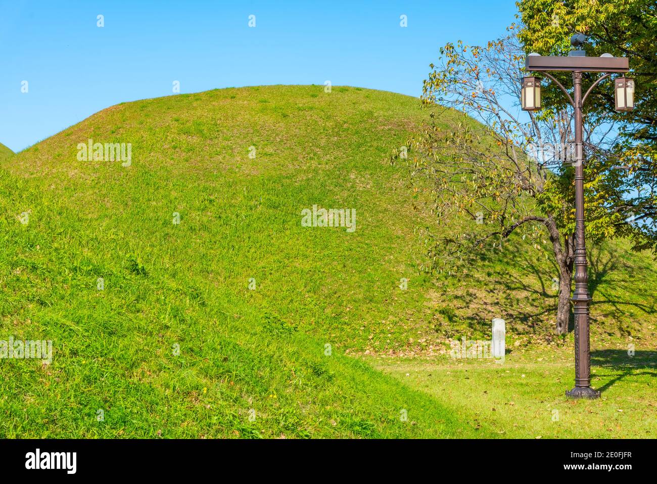 Tumuli park containing several royal tombs at Gyeongju, Republic of ...