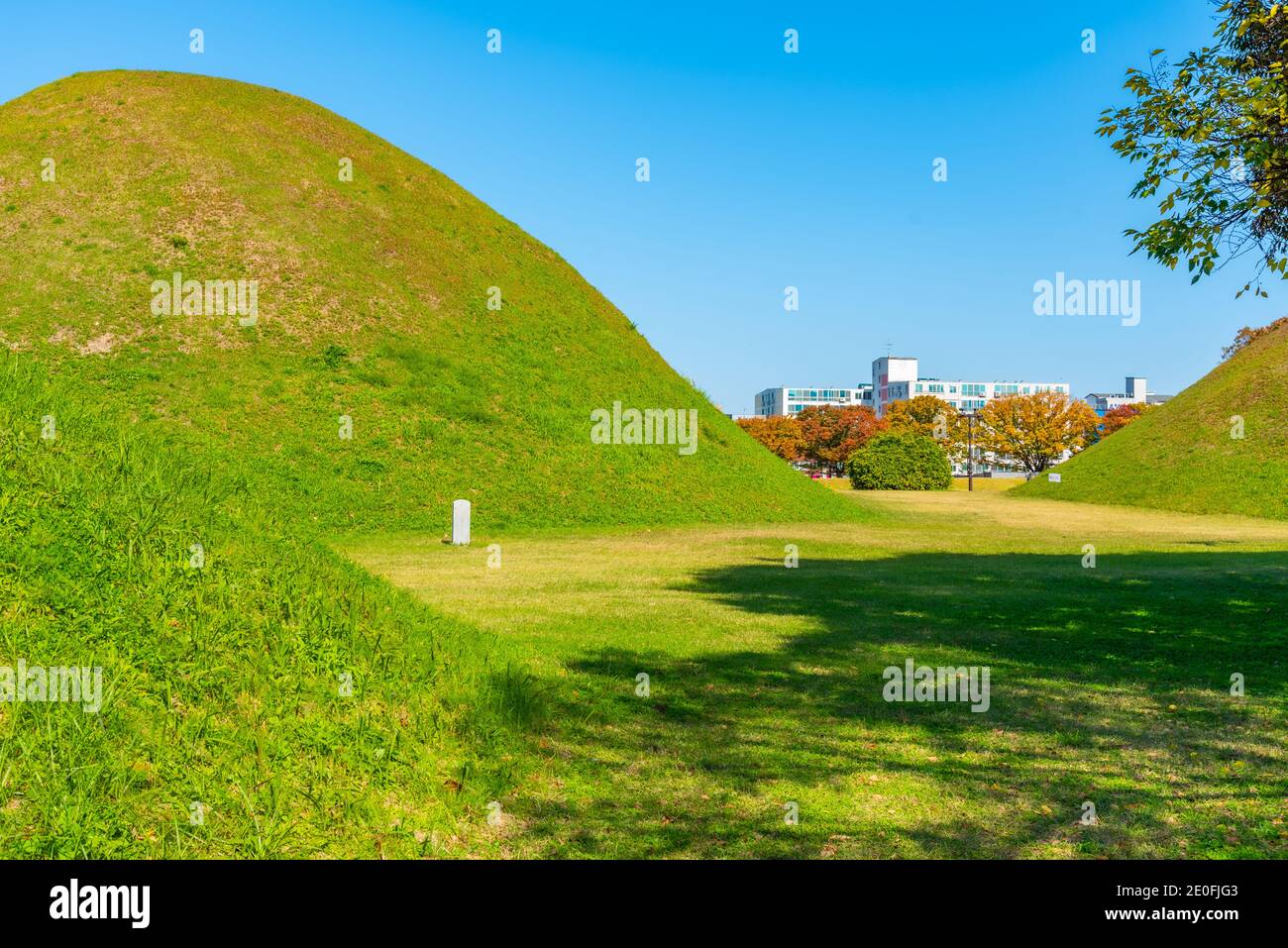 Tumuli park containing several royal tombs at Gyeongju, Republic of ...