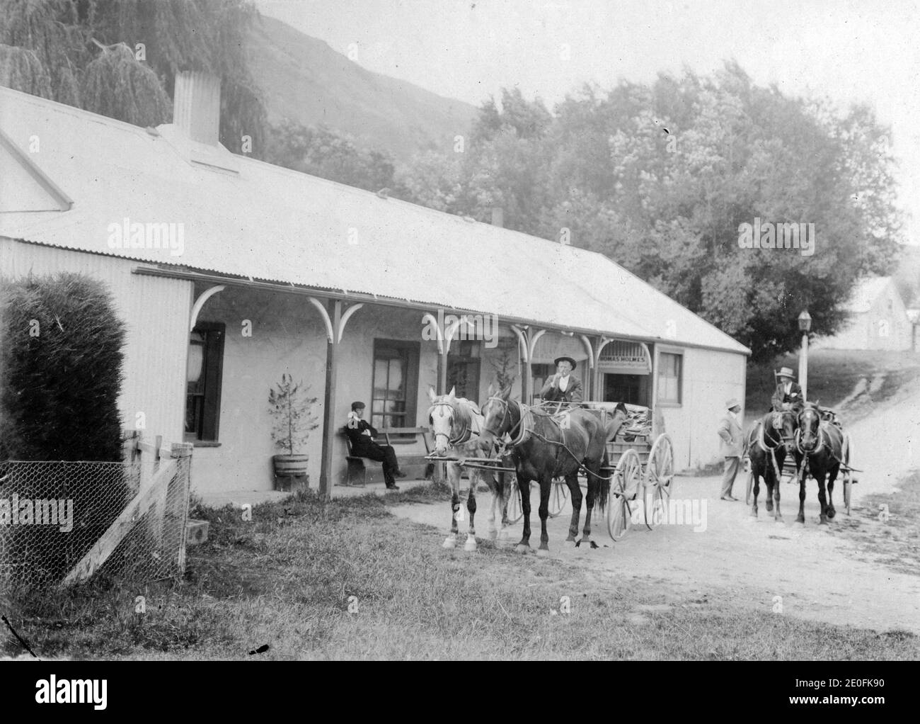 A carriage at the old Waiau Ferry Hotel. Image circa 1910, from the ...
