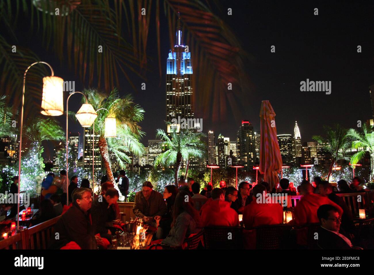 View of the Outdoor Rooftop Bar '230 fifth'. It's panoramic terrace ...