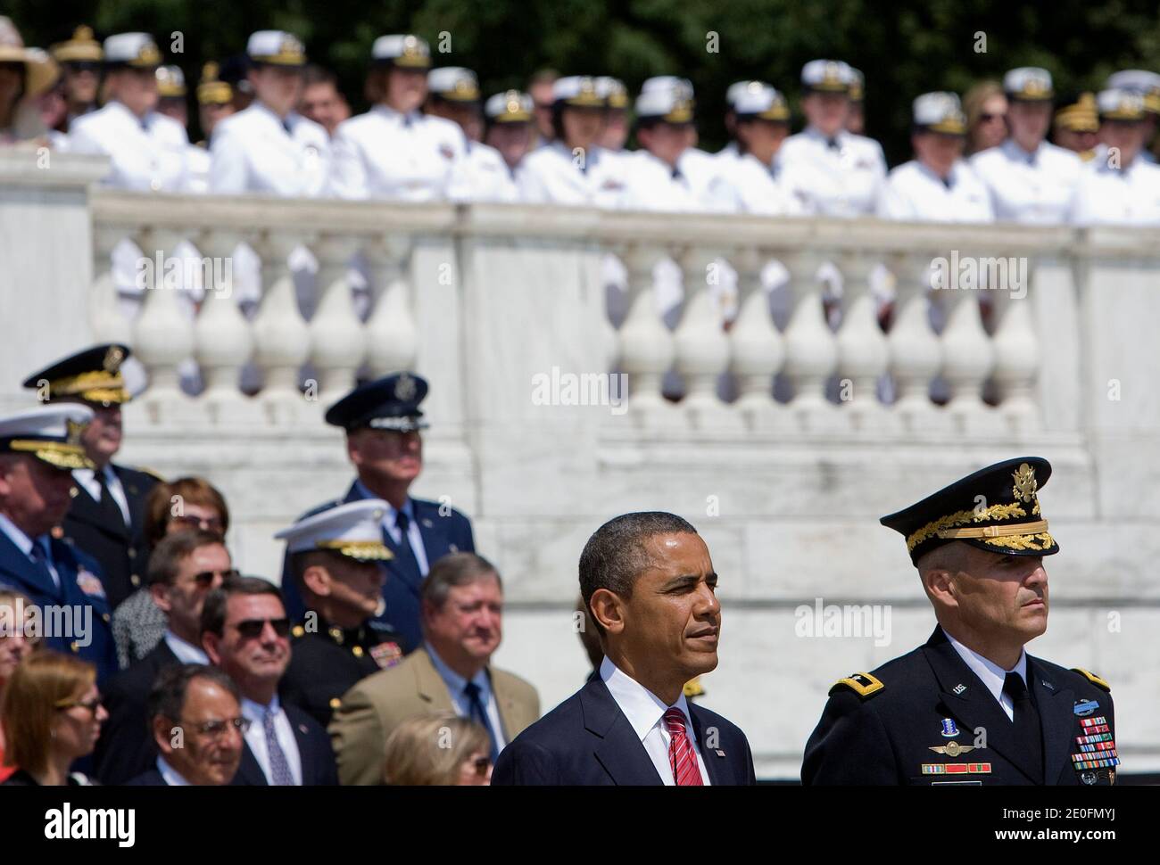President Barack Obama participates in a wreath laying ceremony at the ...