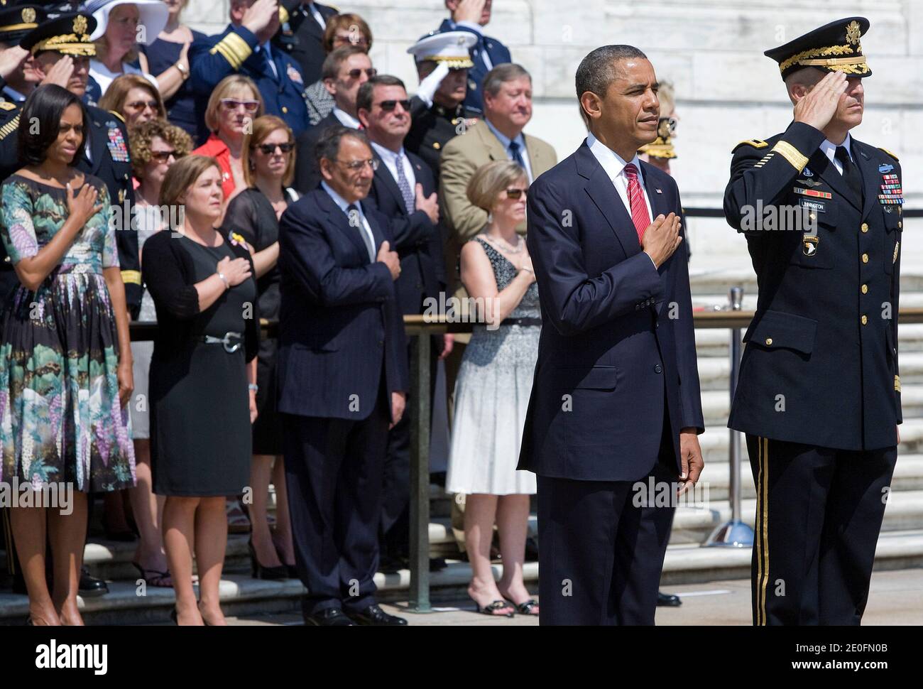 President Barack Obama participates in a wreath laying ceremony at the ...