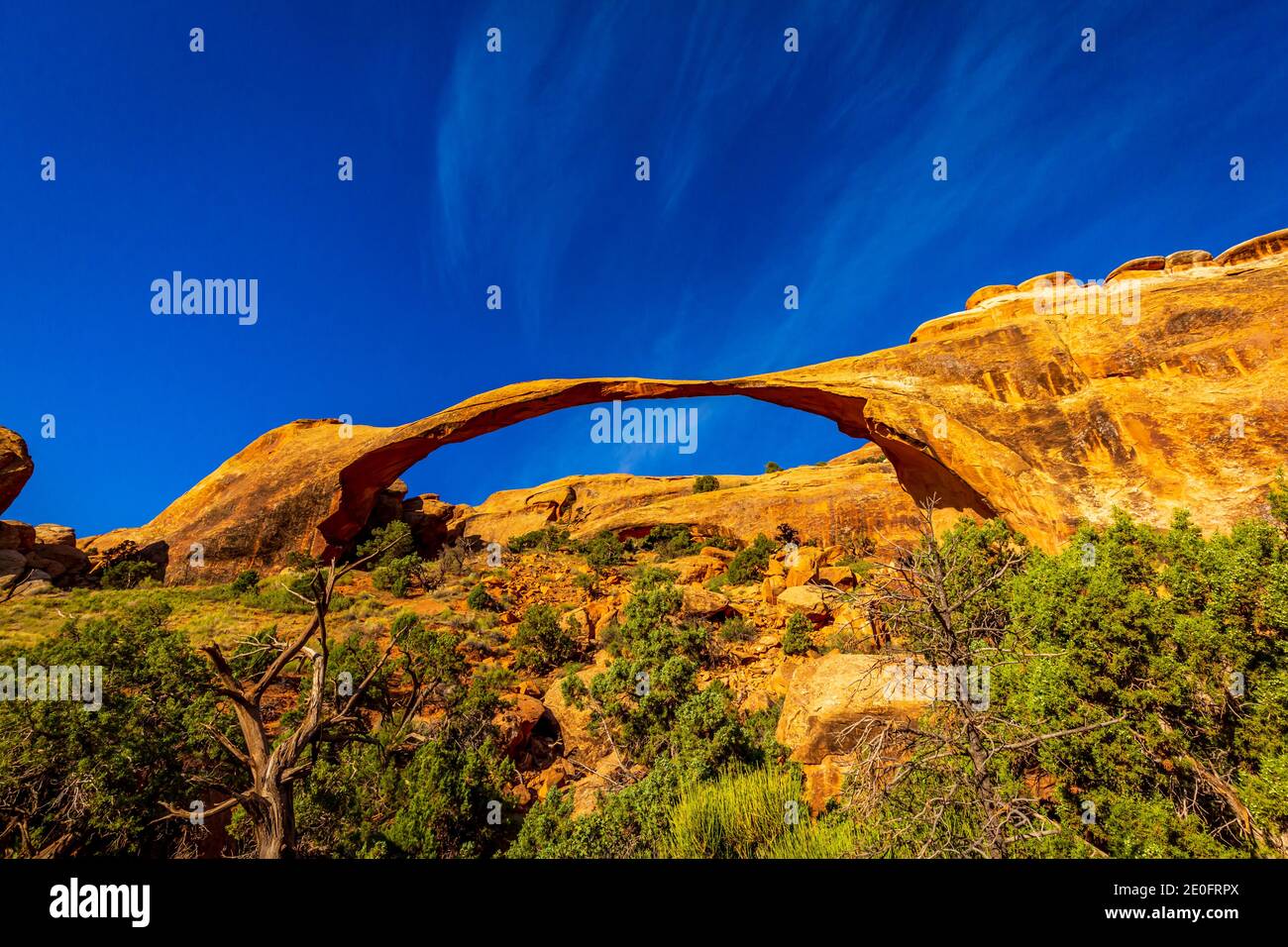 Landscape Arch in Devil's Garden, Arches National Park, Utah Stock ...