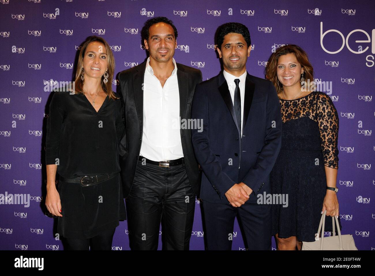 Nasser Al-Khelaifi and Karim Alami attending Bein sport tv launching ...