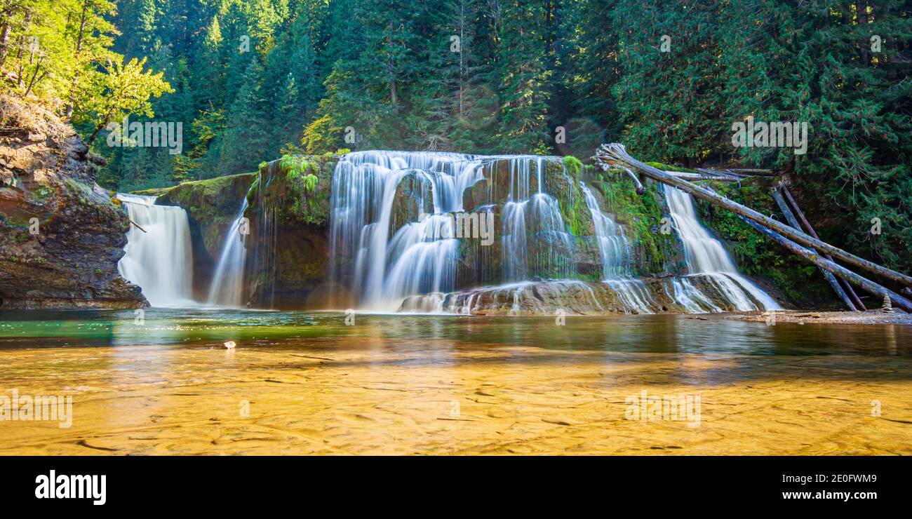 Lower Lewis Falls in Gifford Pinchot National Forest, Washington Stock ...