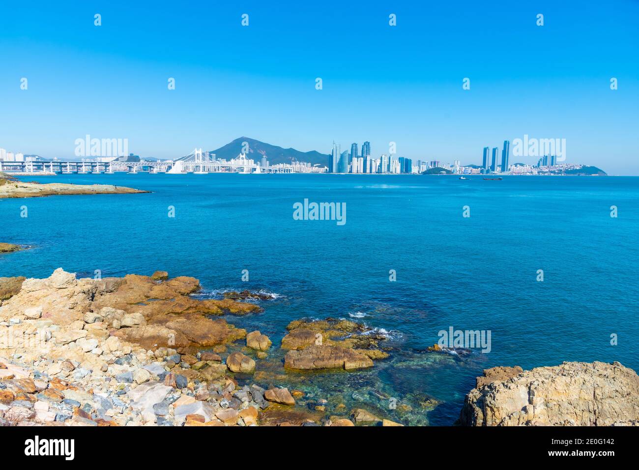Panorama of Busan viewed from Igidae, Republic of Korea Stock Photo - Alamy