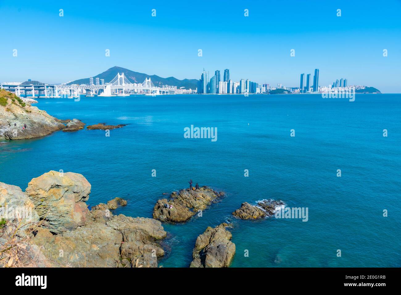 Panorama of Busan viewed from Igidae, Republic of Korea Stock Photo - Alamy