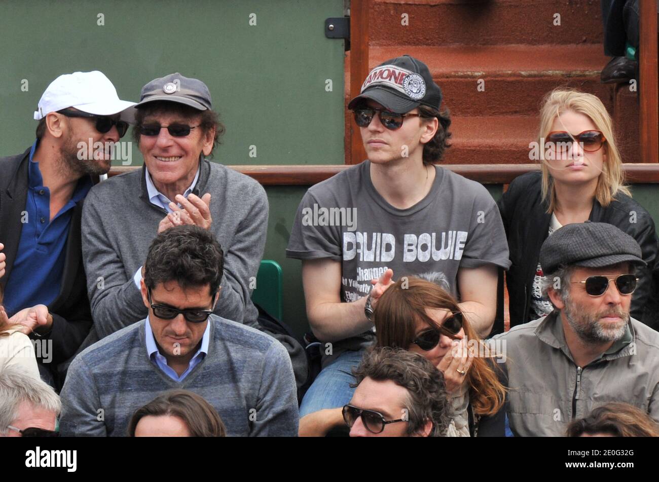 Alain Souchon and his son Ours aka Charles Souchon, Raphael and Melanie ...