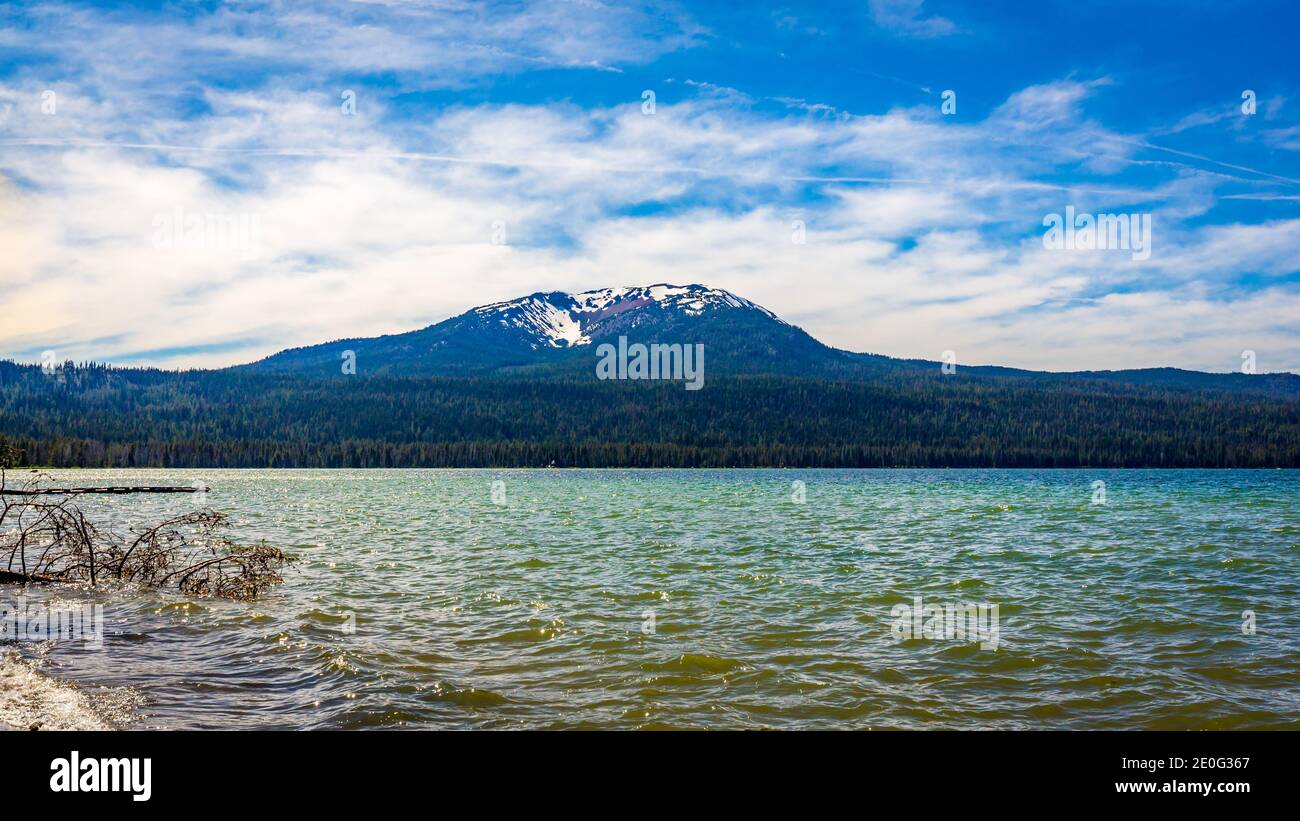 Mount Bailey viewed from Diamond Lake south shore, Oregon Stock Photo ...