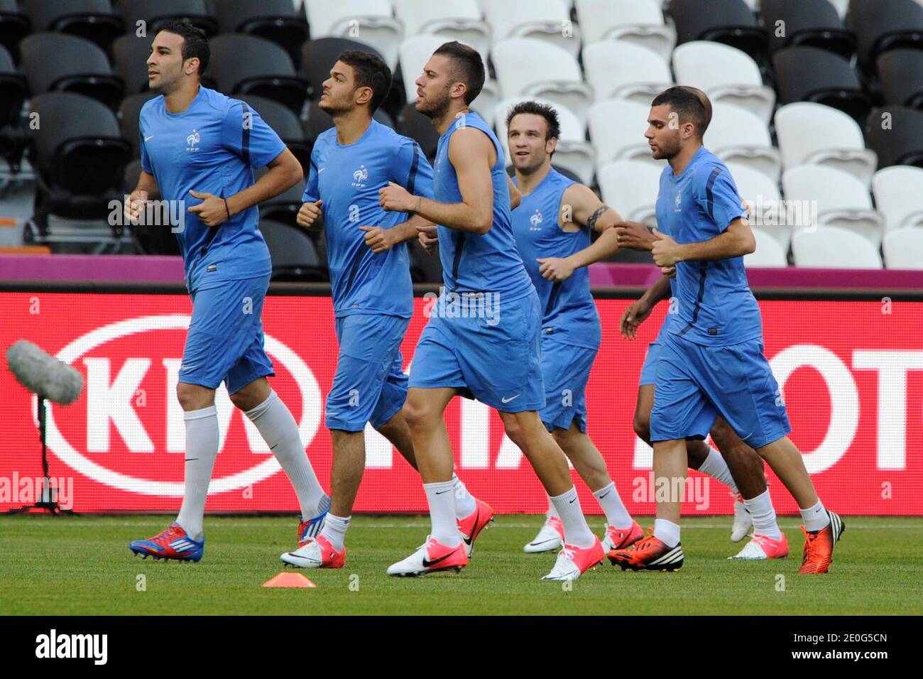France soccer players Adil Rami, Hatem Ben Arfa, Jeremy Menez and ...