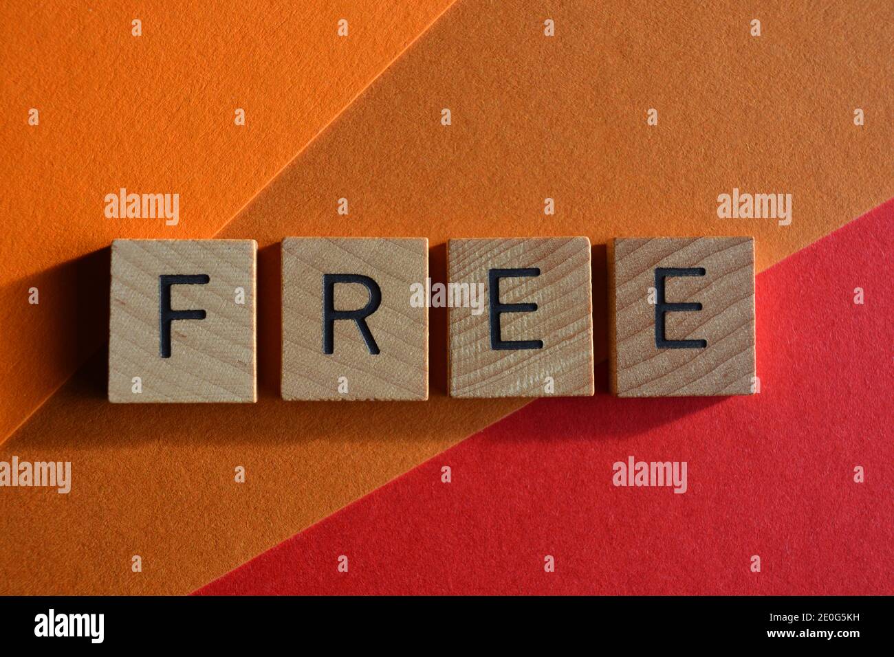 Free, word in wooden alphabet letters isolated on colourful background ...