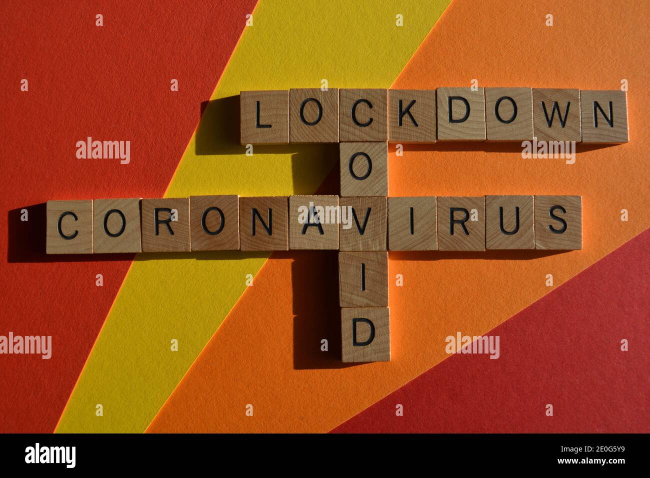 Lockdown, Covid, Coronavirus, words in wooden alphabet letters in ...