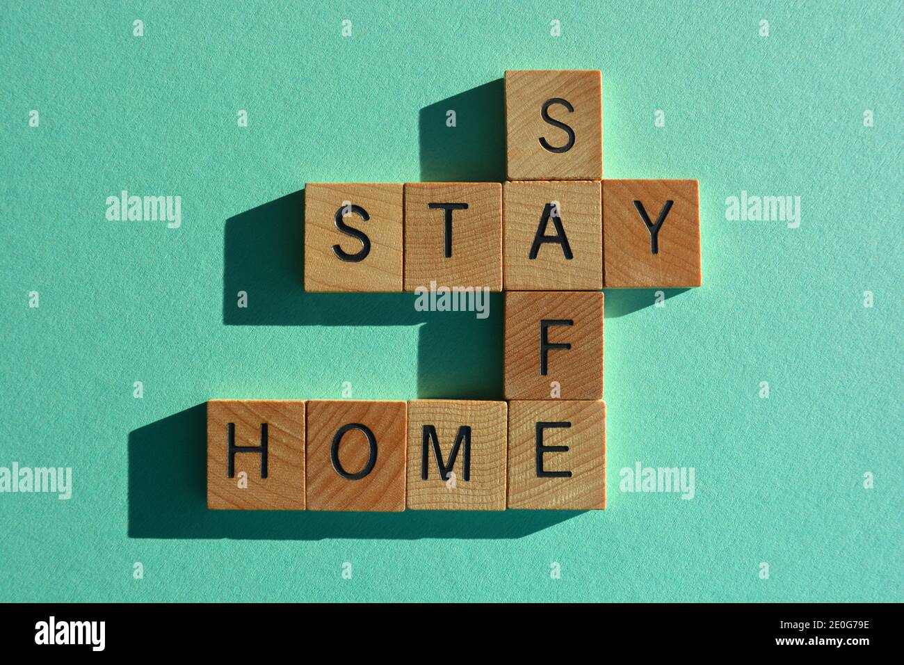 Stay, Safe, Home, words in wooden alphabet letters isolated plain ...