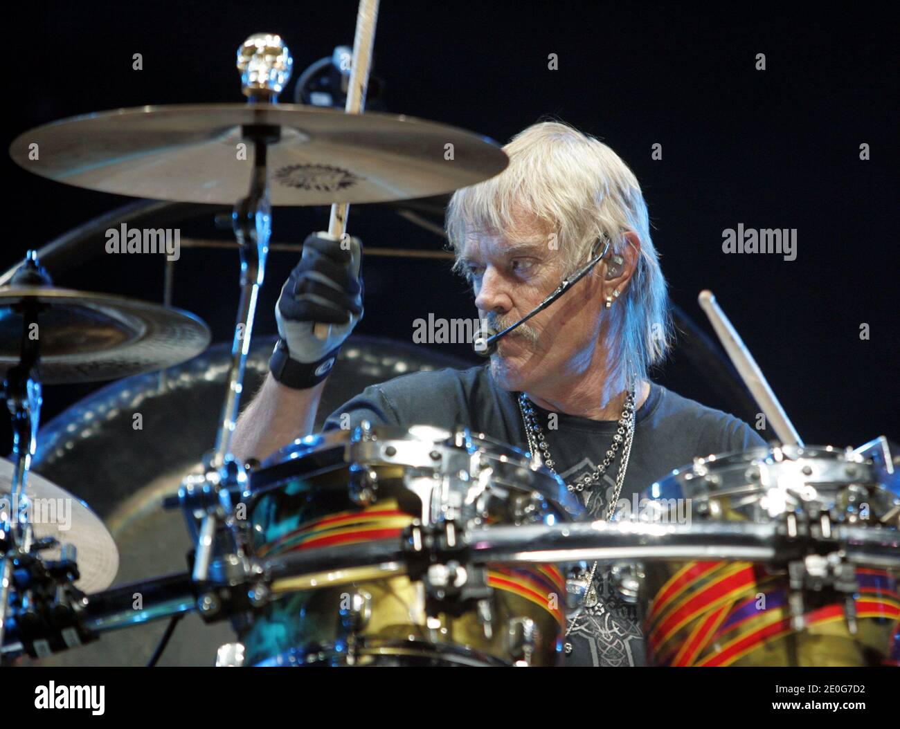 Frank Beard with ZZ top perform in concert held at the Seminole Hard ...