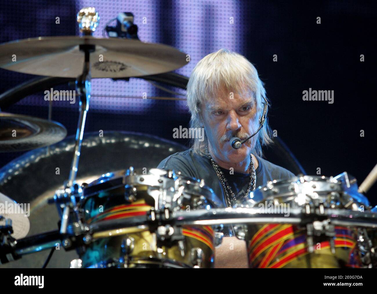 Frank Beard with ZZ top perform in concert held at the Seminole Hard ...