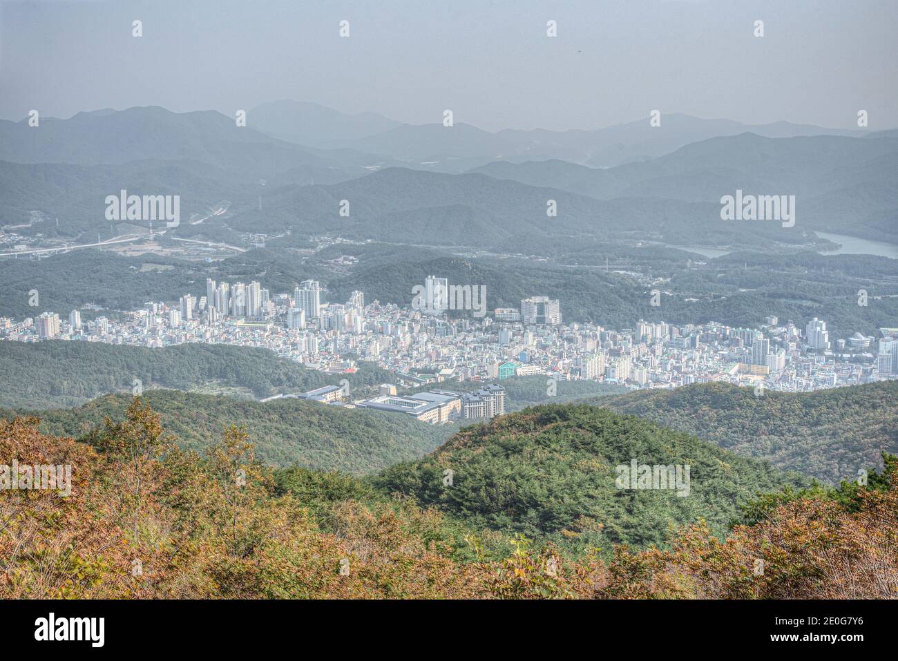 Aerial view of Busan University of Foreign Studies, republic of Korea ...