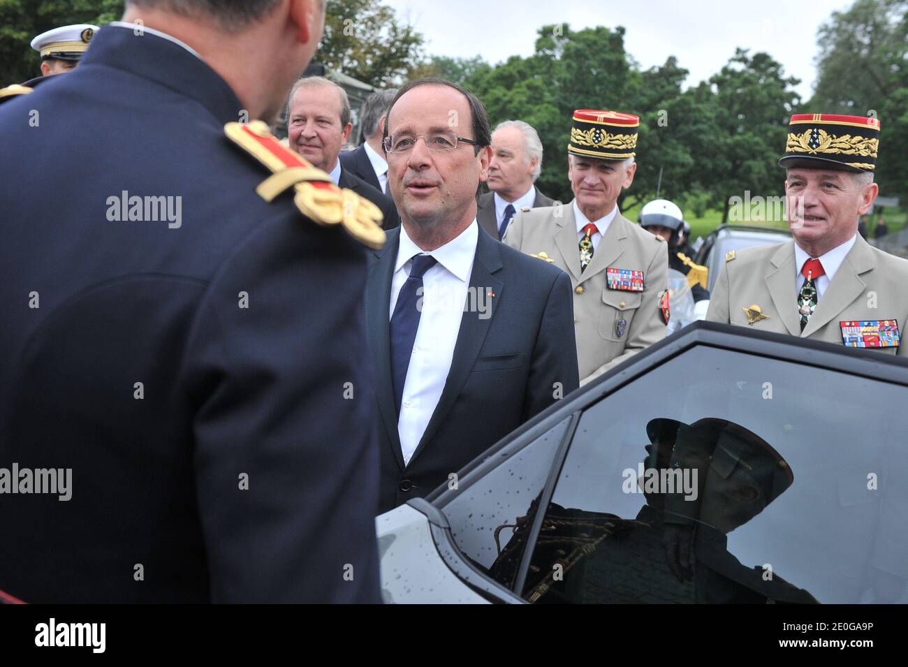 French President Francois Holland and General Benoit Puga and General ...