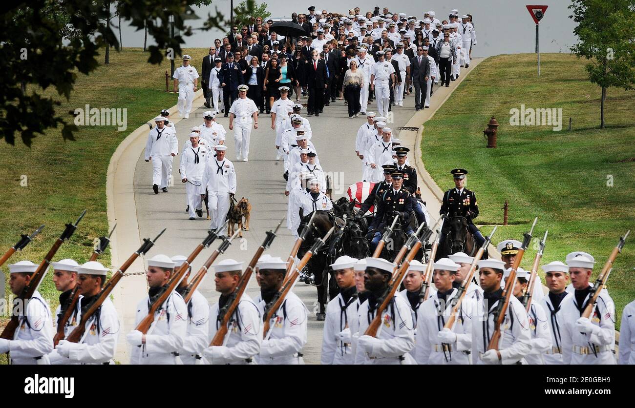 Burial service of U.S. Navy Petty Officer 2nd Class Sean E. Brazas of ...