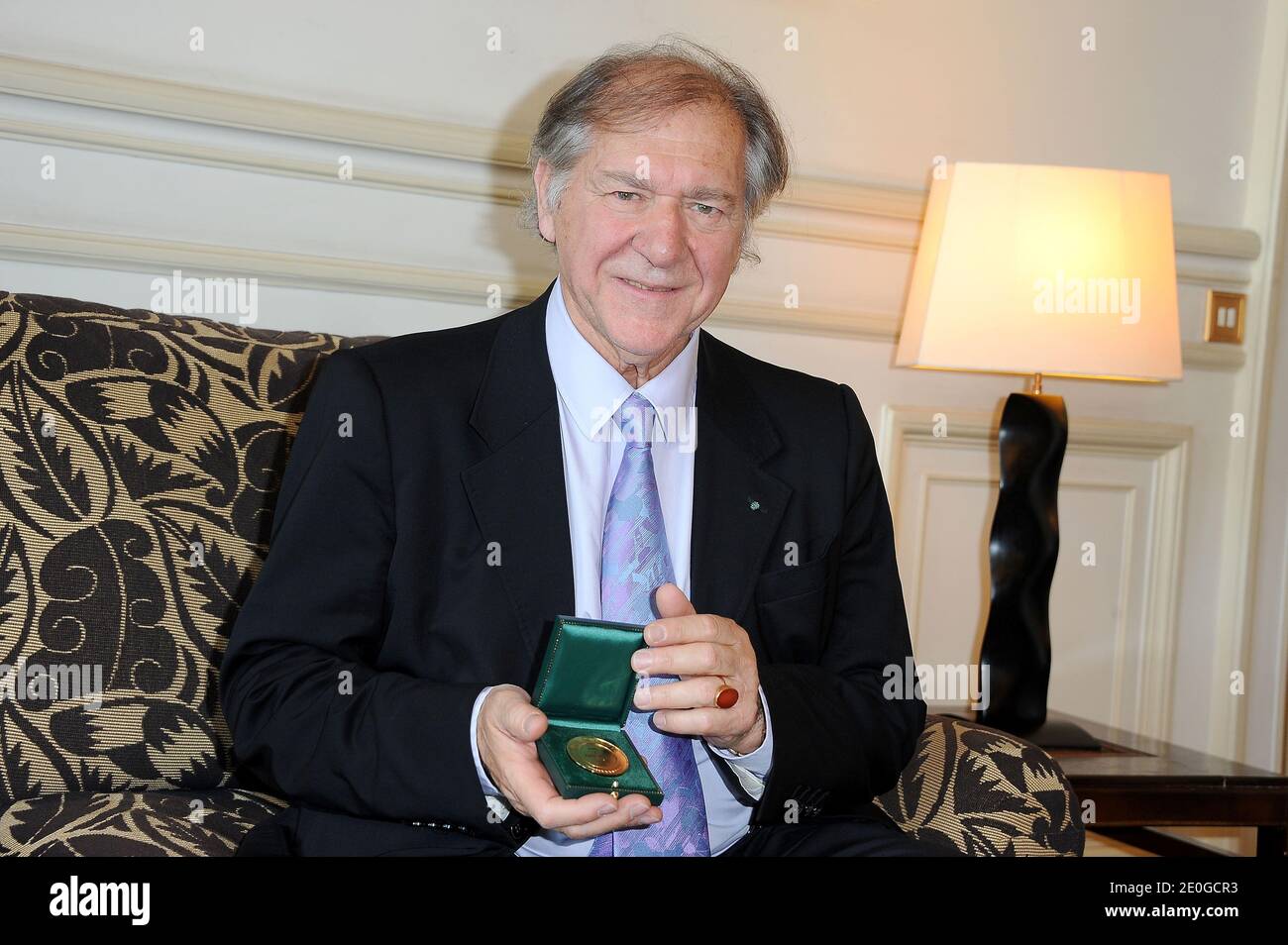 Pierre Santini posing during a medal ceremony held at the City Hall ...