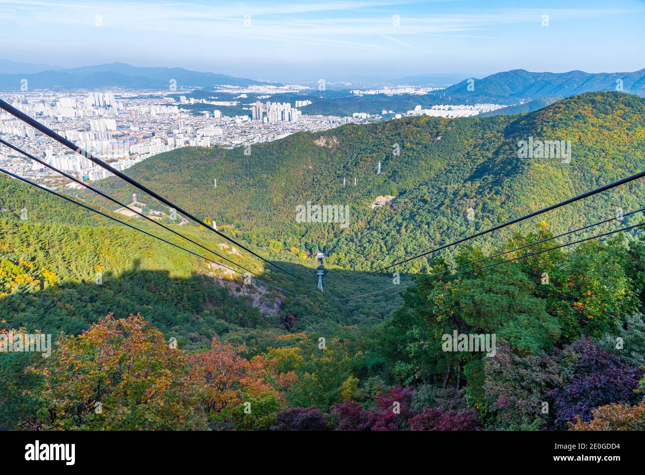 Aerial view of Daegu from Apsan mountain, Republic of Korea Stock Photo ...