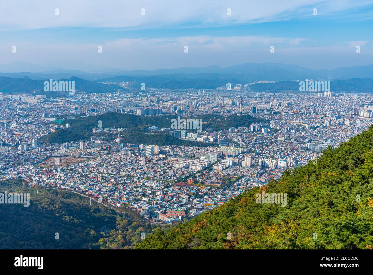 Aerial view of Daegu from Apsan mountain, Republic of Korea Stock Photo ...