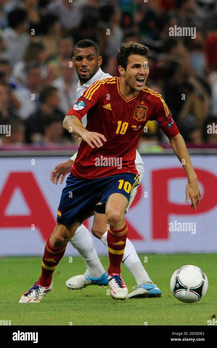 France's Yann M'Vila battles Spain's David Silva during the Euro 2012 ...