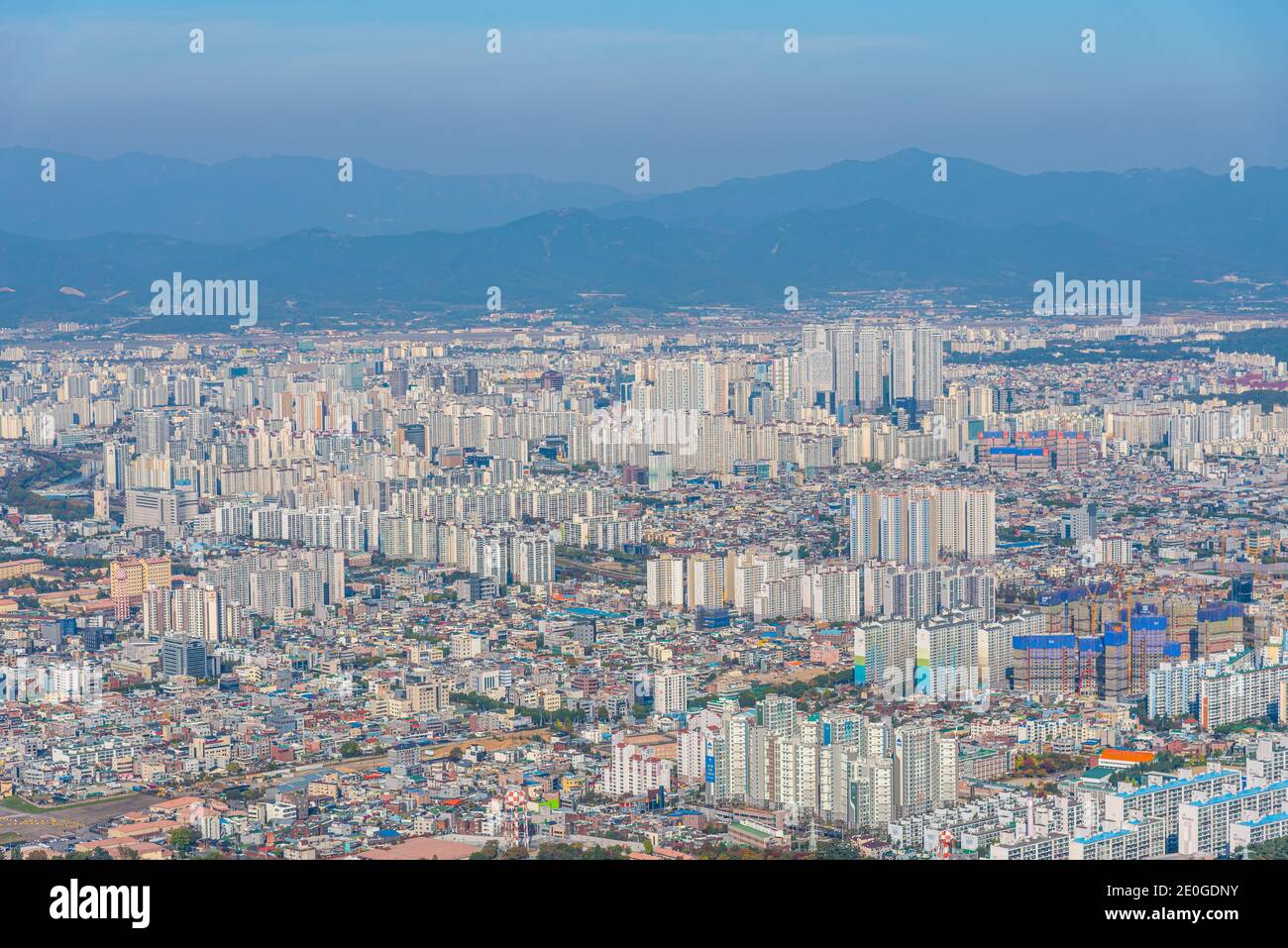 Aerial view of Daegu from Apsan mountain, Republic of Korea Stock Photo ...