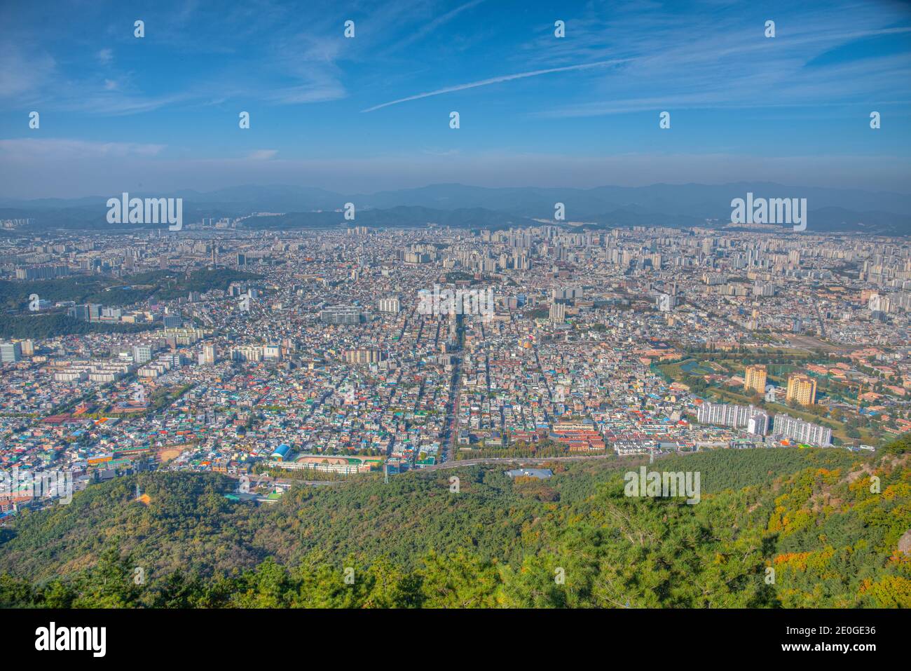 Aerial view of Daegu from Apsan mountain, Republic of Korea Stock Photo ...