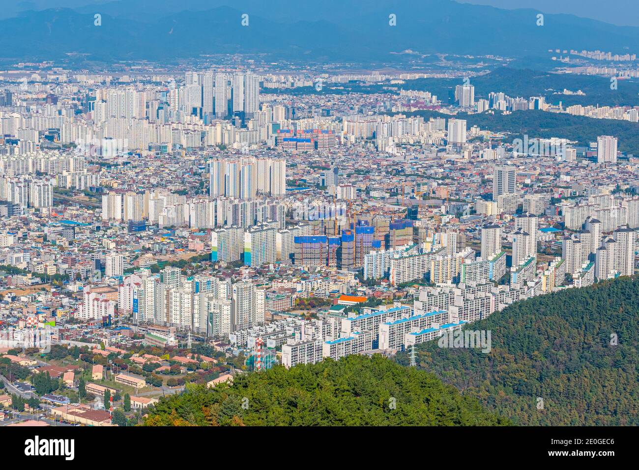 Aerial view of residential buildings at Daegu, Republic of Korea Stock ...