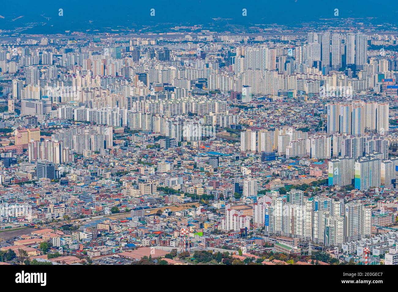 Aerial view of residential buildings at Daegu, Republic of Korea Stock ...