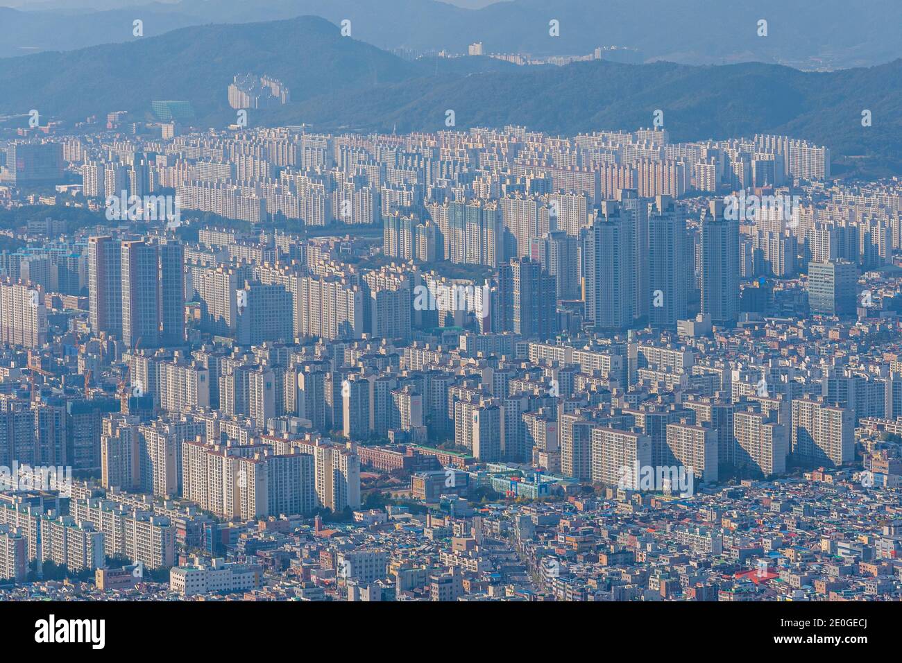 Aerial view of residential buildings at Daegu, Republic of Korea Stock ...