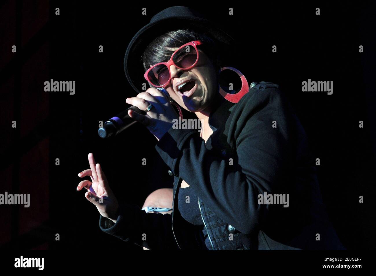 French singer Laam performing during 'L'Ete des Sports FDJ' party ...