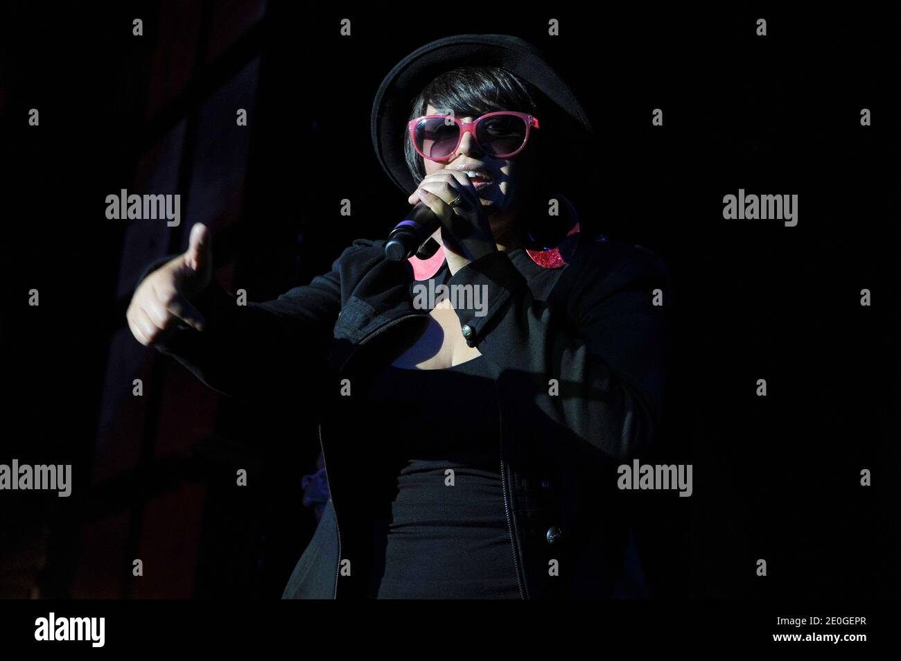 French singer Laam performing during 'L'Ete des Sports FDJ' party ...