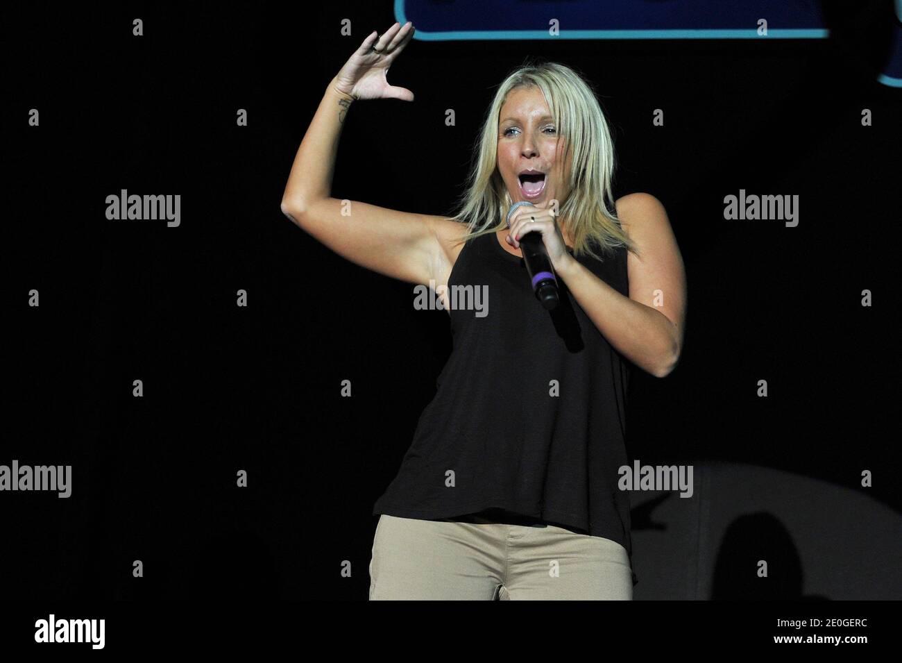 Myriam Abel ('Les Anges de la Telerealite' tv show) performing during ...