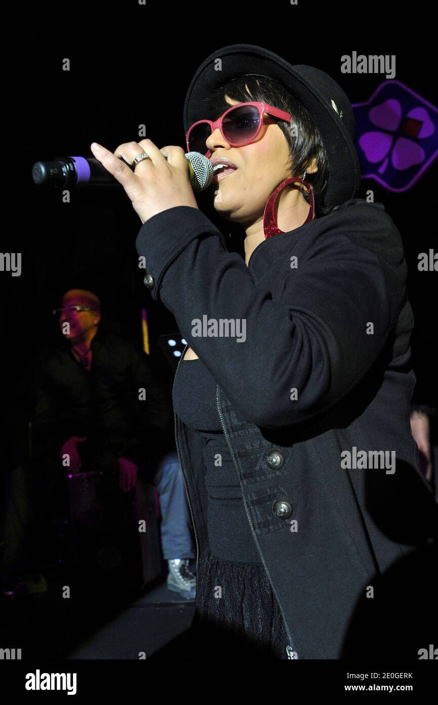 French singer Laam performing during 'L'Ete des Sports FDJ' party ...